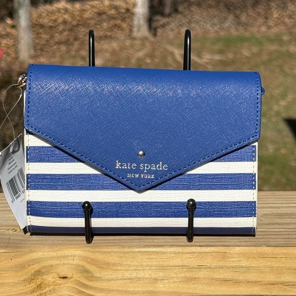 kate spade | Bags | Nwt Kate Spade Storybook Lined Crossbody Blue White ...